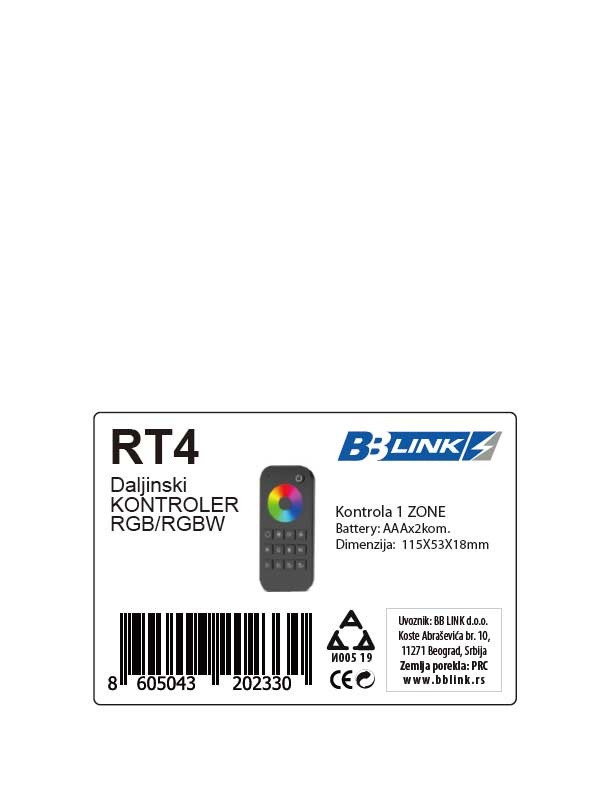 SKY DALJINSKI RT4 KONTROLER RGB/RGBW – Luxonia